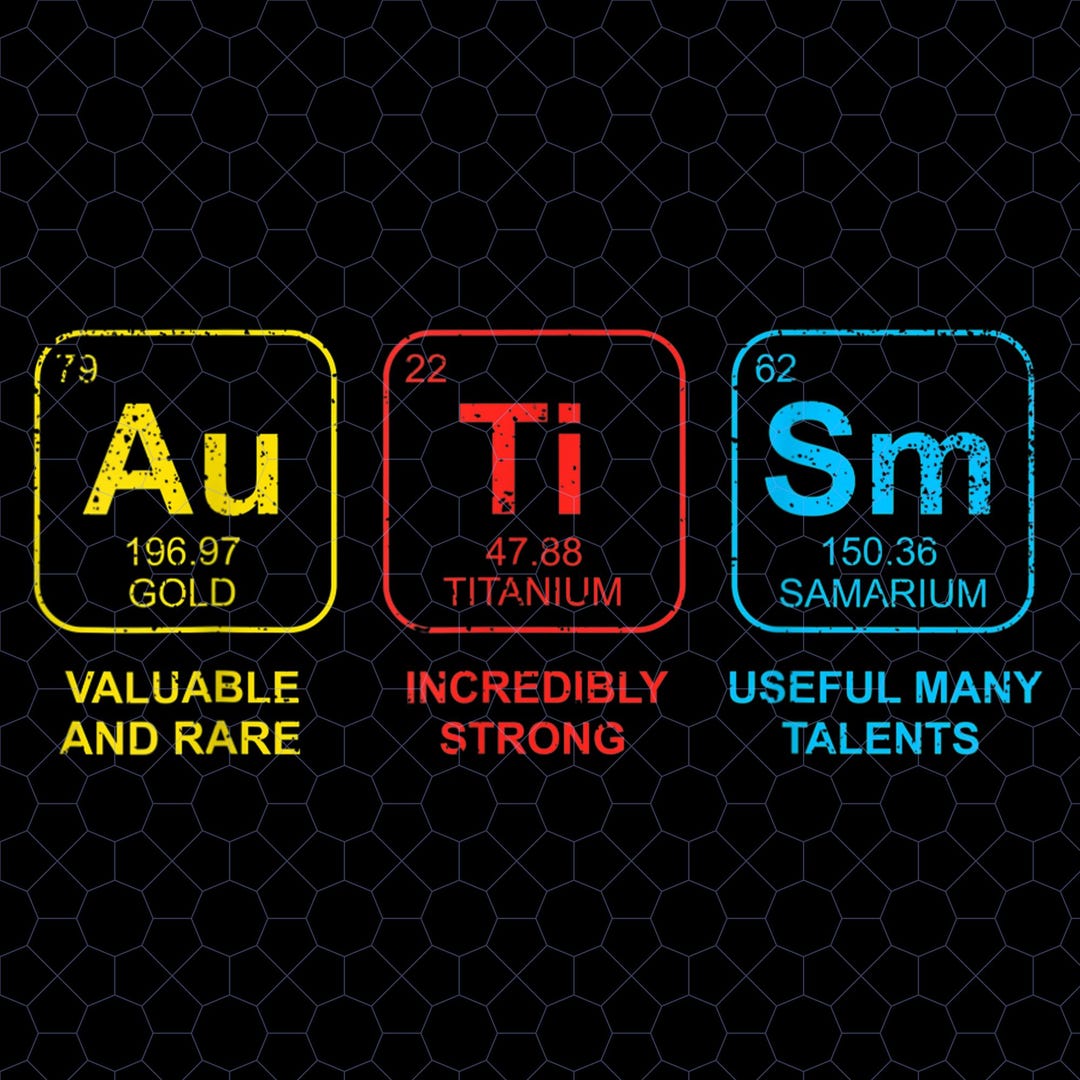 Autism Elements Periodic Table Awareness ASD Png, Periodic Autism Png ...