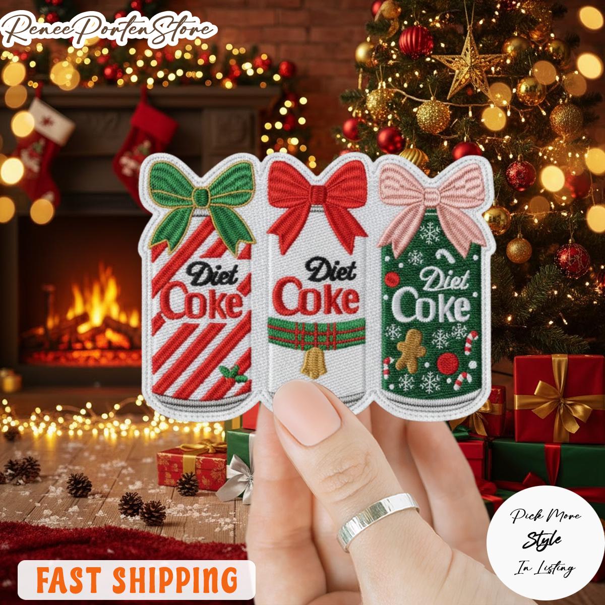 Christmas Diet Coke Embroidered Patch, Coquette Holiday Patch, Trendy ...