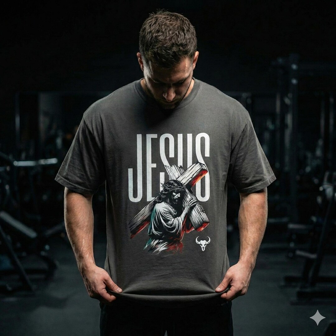 Jesus Cross Shirt | Christian Streetwear Graphic | Religious Gym Pump ...
