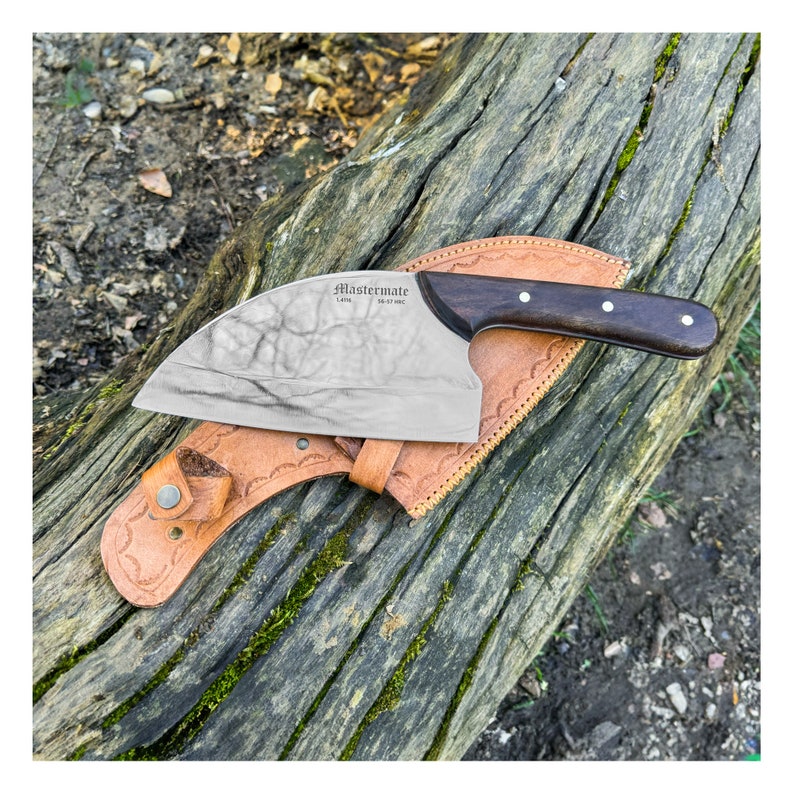 Serbian Cleaver Chef Knife Handmade From Stainless Steel and Walnut ...