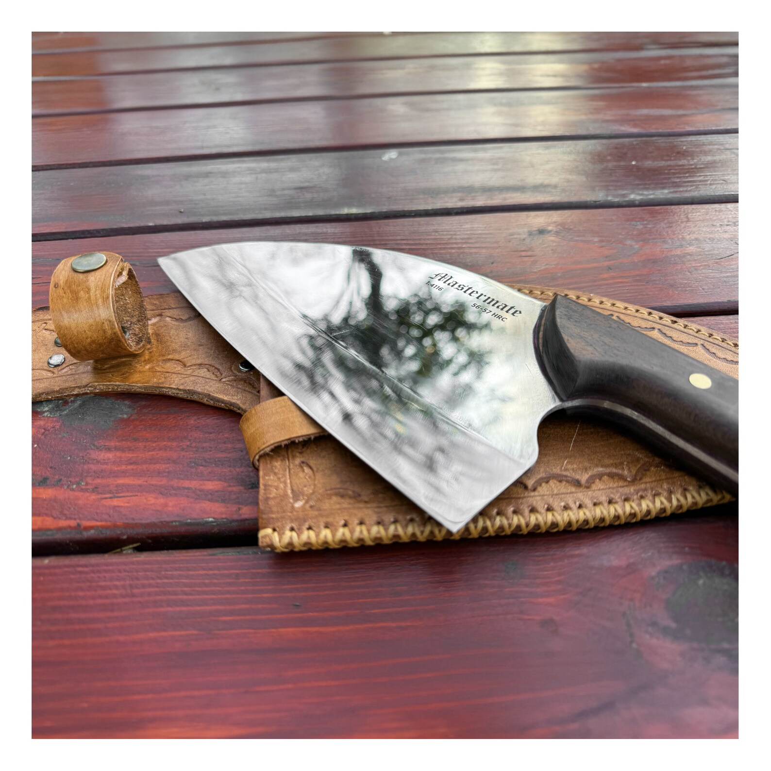 Serbian Cleaver Chef Knife Handmade From Stainless Steel and Walnut ...