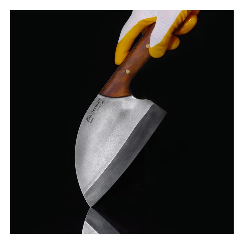 N690 Serbian Cleaver 3.5 Mm Thickness, Walnut Wood Handle, Stainless ...