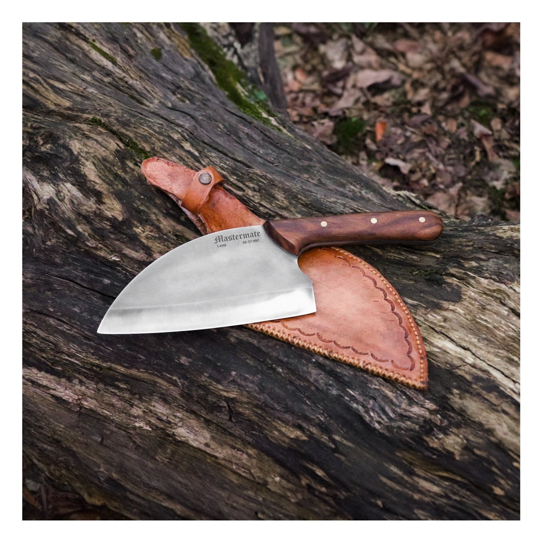 Handmade Serbian Cleaver Knife Personalization Knife With Leather ...