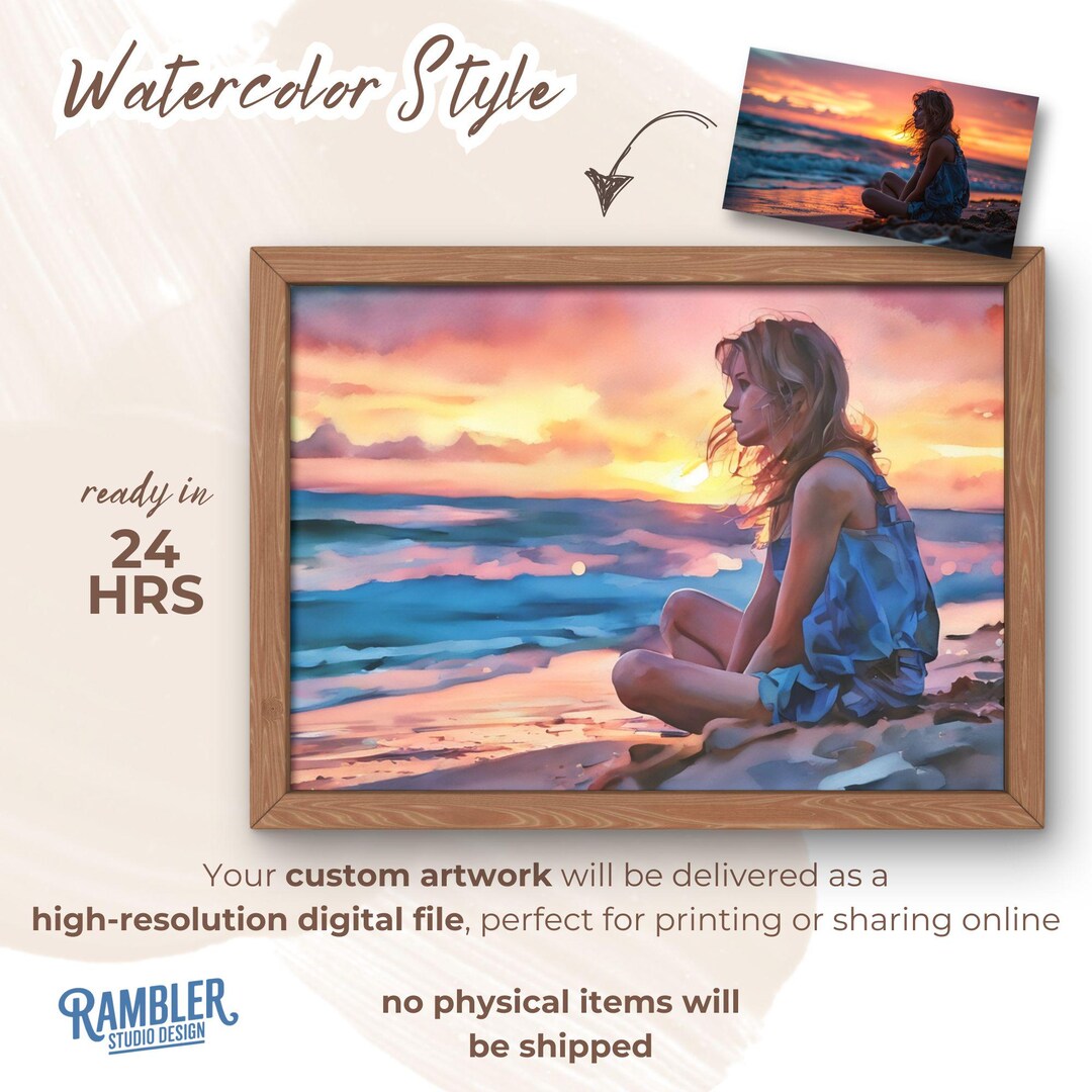 Custom Watercolor Style Portrait From Photo – Unique Personalized ...