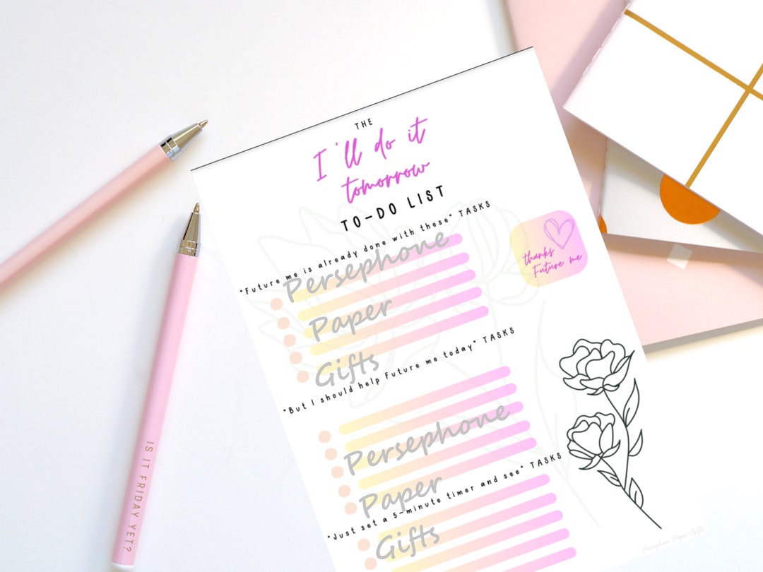 The " I'll Do It Tomorrow " To-do List * Lazy Girl To-do List * - Etsy