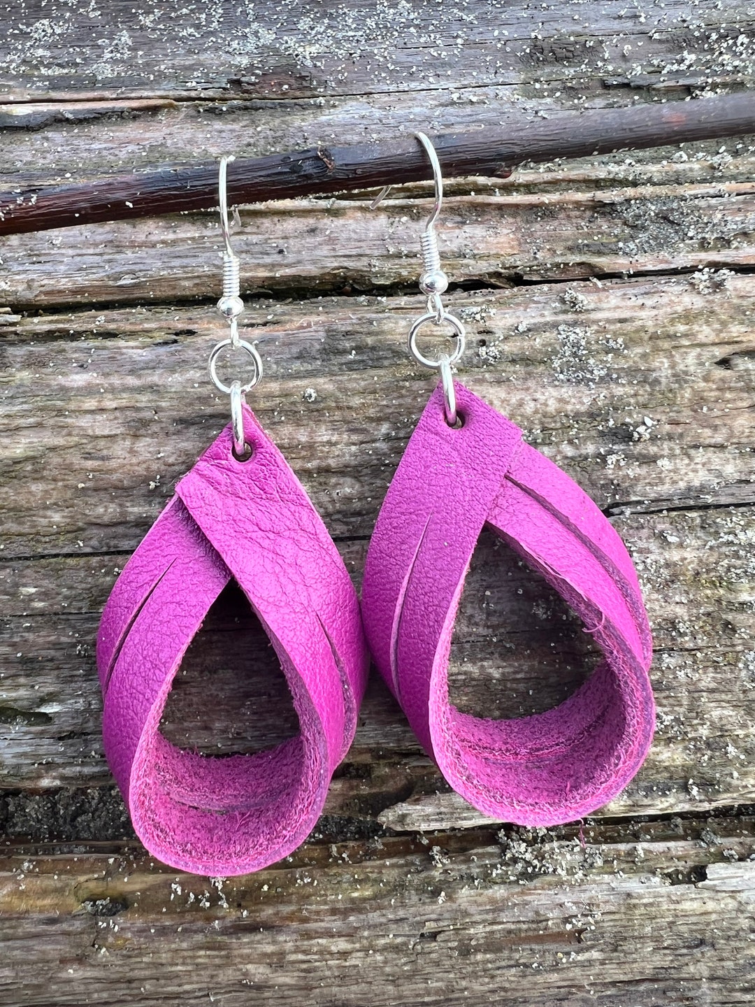 Leather Double Loop Earrings Alebrije - Etsy