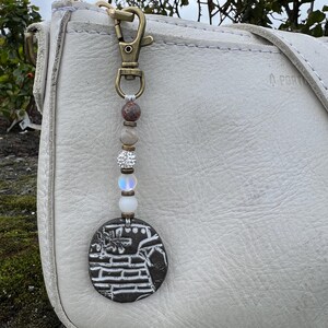 Beaded Bag Art With Ceramic Handmade Charm - Etsy