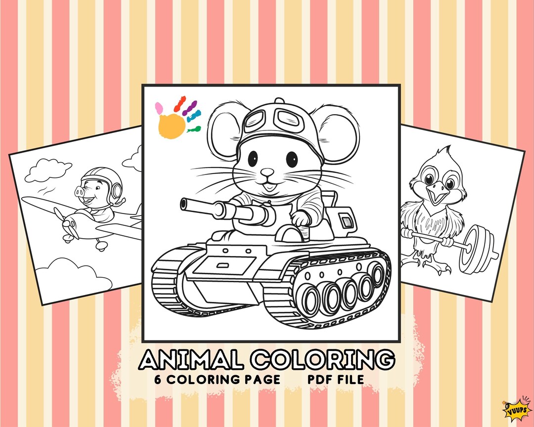 Kids Activity , Funny Animals Coloring Page , Kids Coloring Books , Fun ...