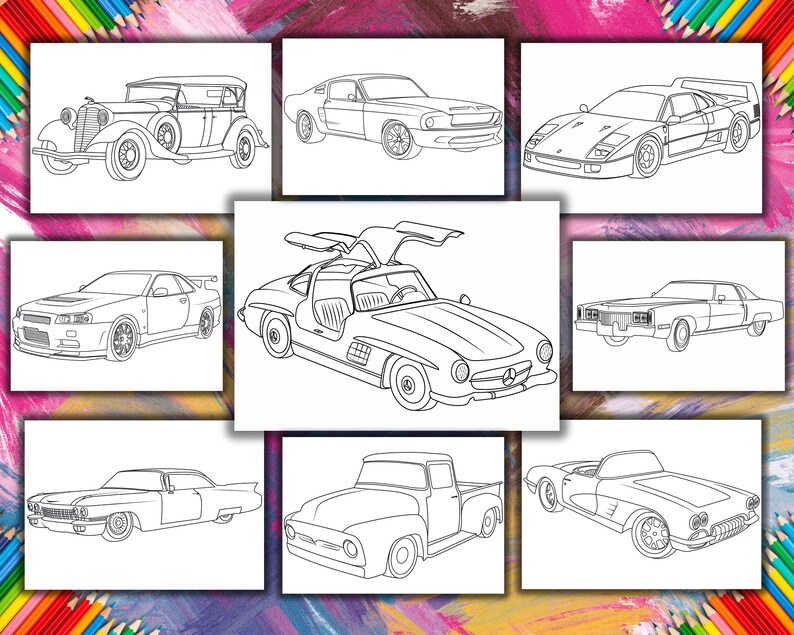 Coloring Pages , Car Printable Pages , Coloring Book for Adult , Kids ...