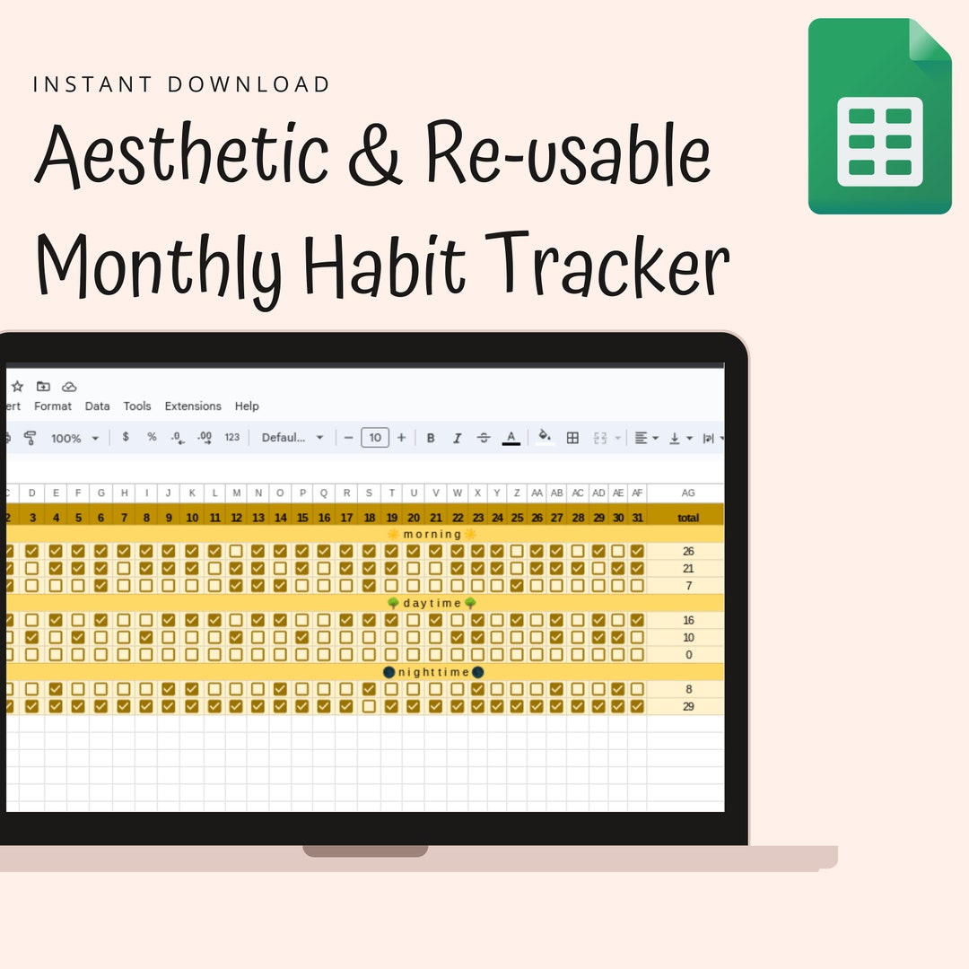 Track Your Habits | Printable Habit Tracker | Digital Download | Goal ...