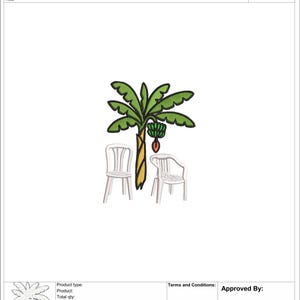 DTMF Chairs and Banana Plant Bad Bunny Embroidery Files DST and PES - Etsy
