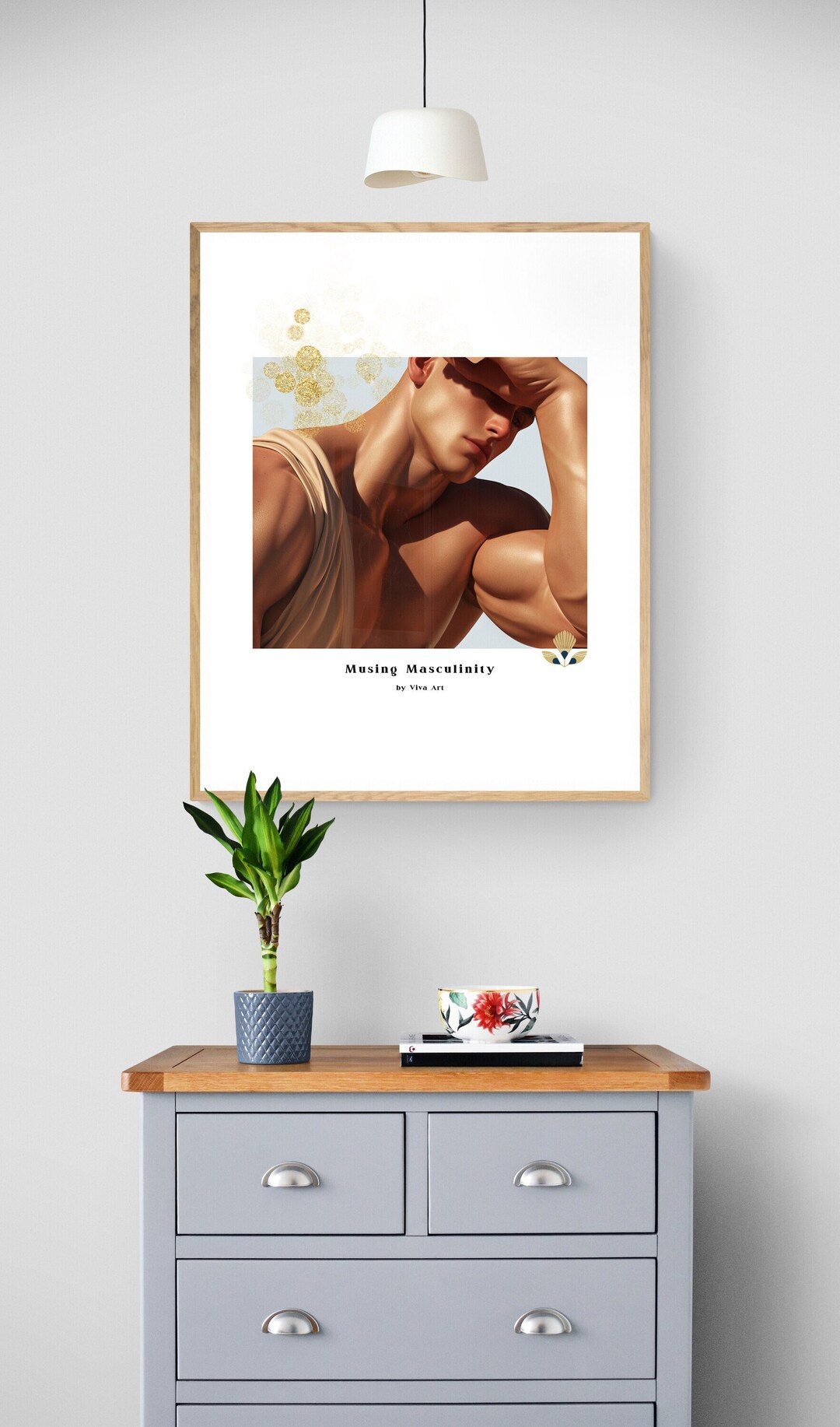 Male Model A.I Artwork, Musing Masculinity 1 Poster, Male Model Painting, Male Painting Art ...