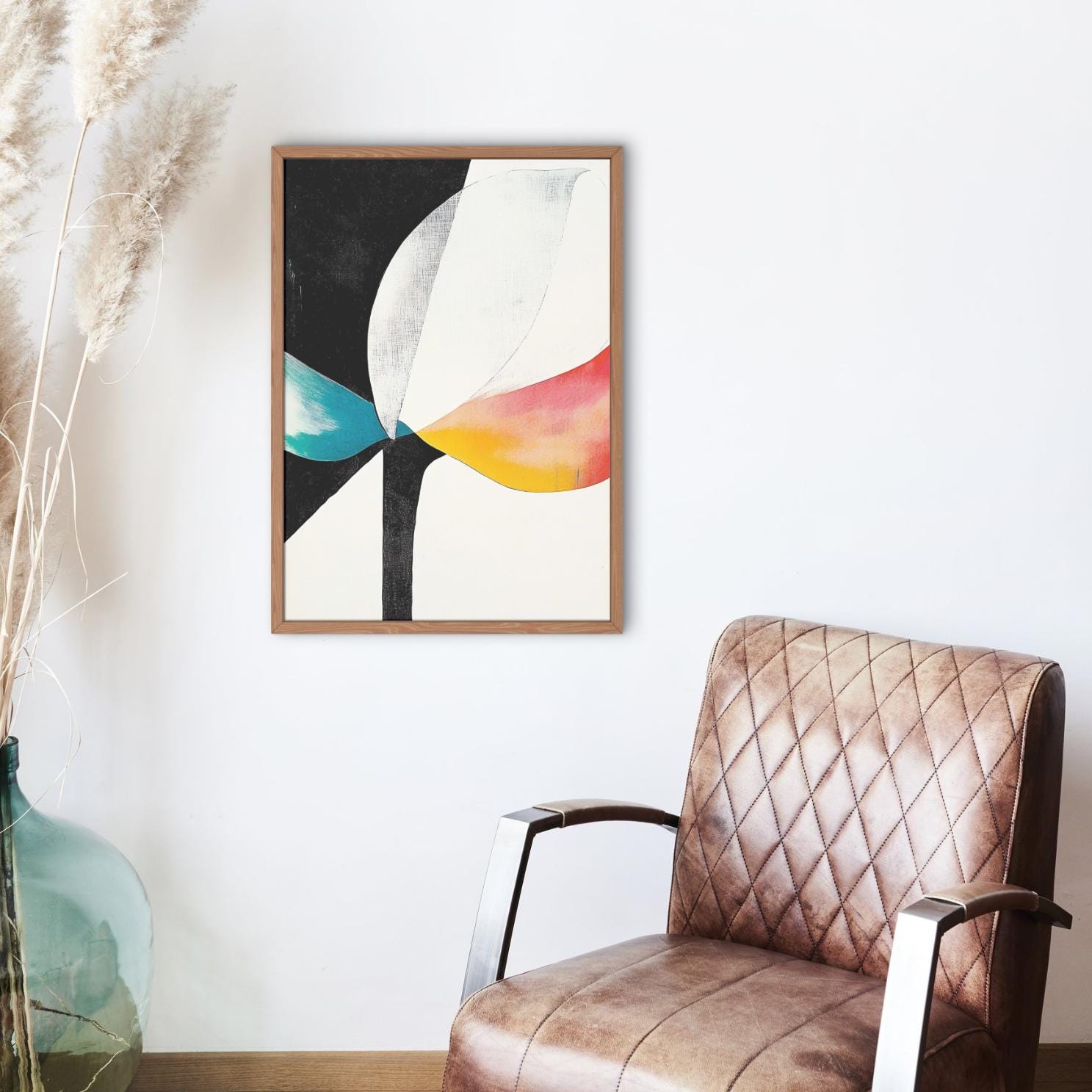 Bold Wall Art for Contemporary Home 2, Minimal Flower Artwork ...