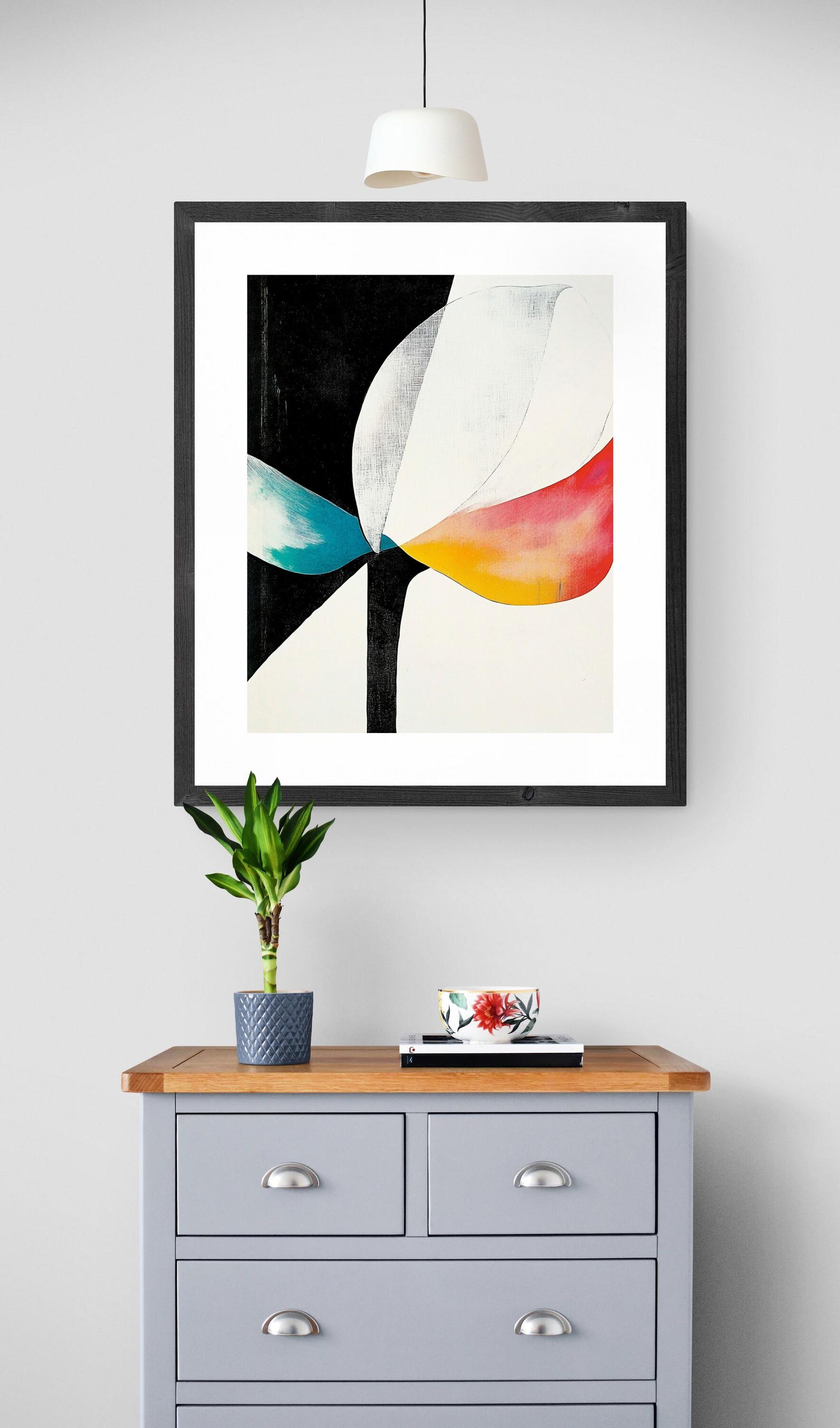 Bold Wall Art for Contemporary Home 2, Minimal Flower Artwork ...