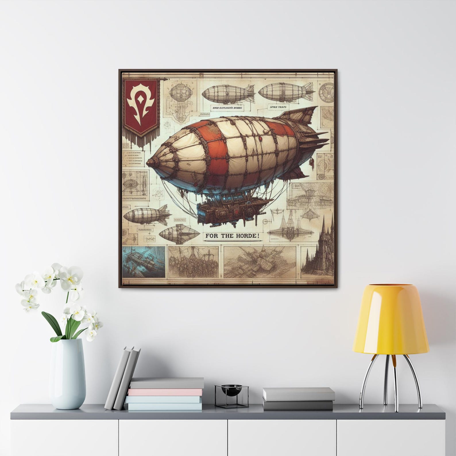 HORDE ZEPPELIN Impressive Goblin Blueprint, Lovely Digital Wow Poster ...