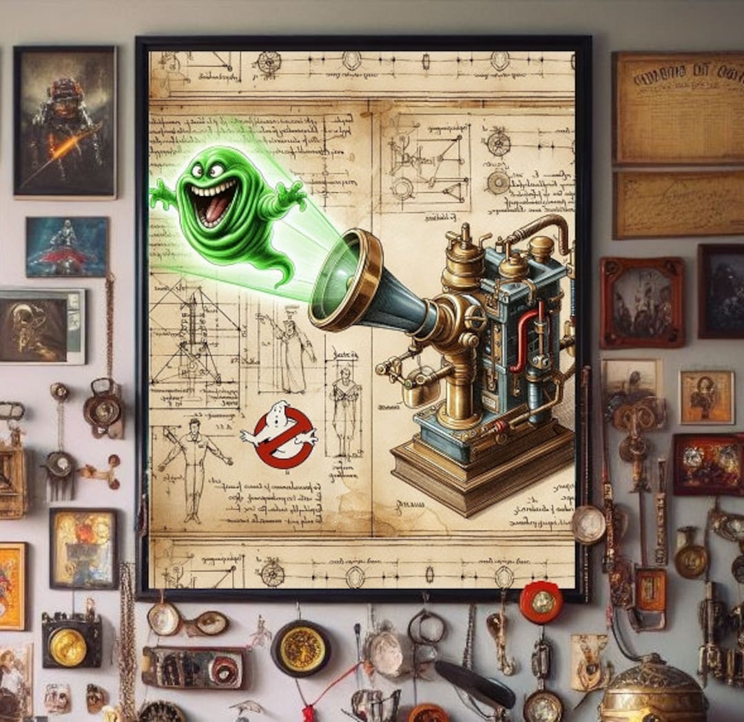 STEAMPUNK GHOST TRAP, Ghost Buster Ghost Trap, Victorian Ghostbusting Digital Art, Slimer and ...