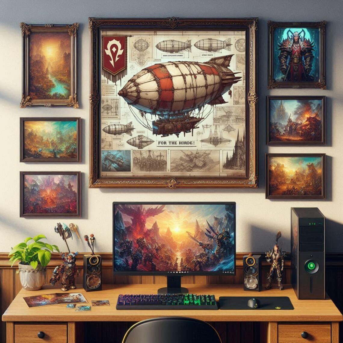 HORDE ZEPPELIN Impressive Goblin Blueprint, Lovely Digital Wow Poster ...