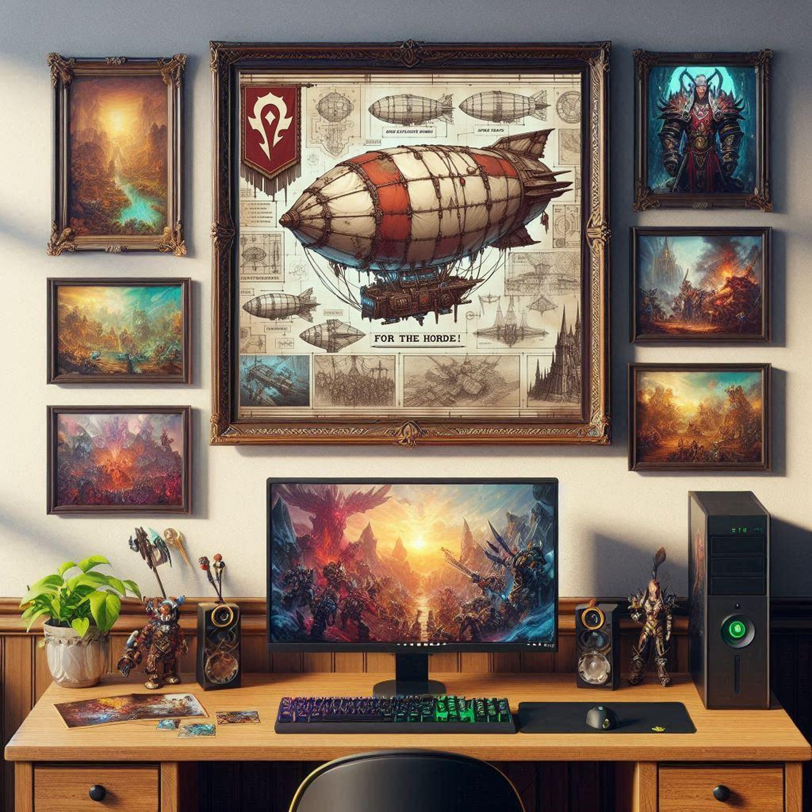 HORDE ZEPPELIN Impressive Goblin Blueprint, Lovely Digital Wow Poster ...