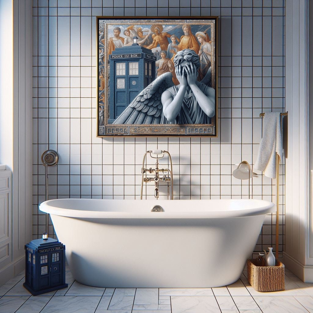 WEEPING ANGEL the DOCTOR Impressive Roman Mosaic Digital Art, Don't ...