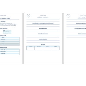 Sales Prospect Sheet | Sales Call Log Template | Client Onboarding ...