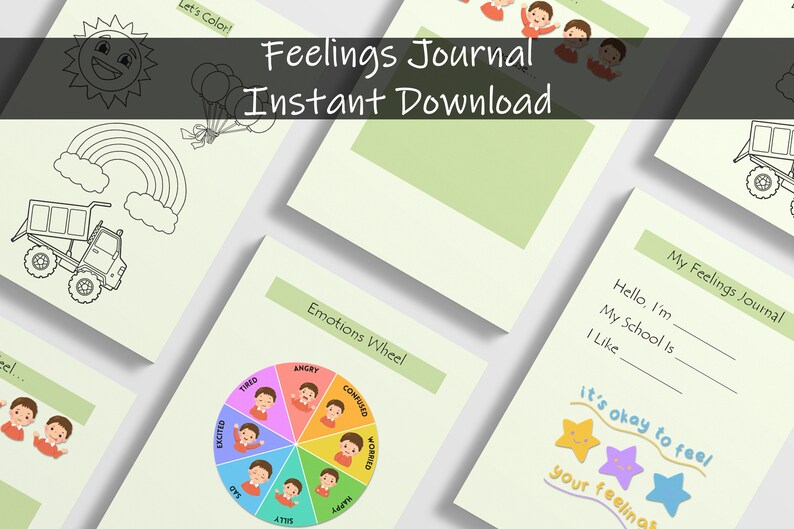 Feelings Journal | Kids Emotion Chart | My Feelings Chart | Journal ...
