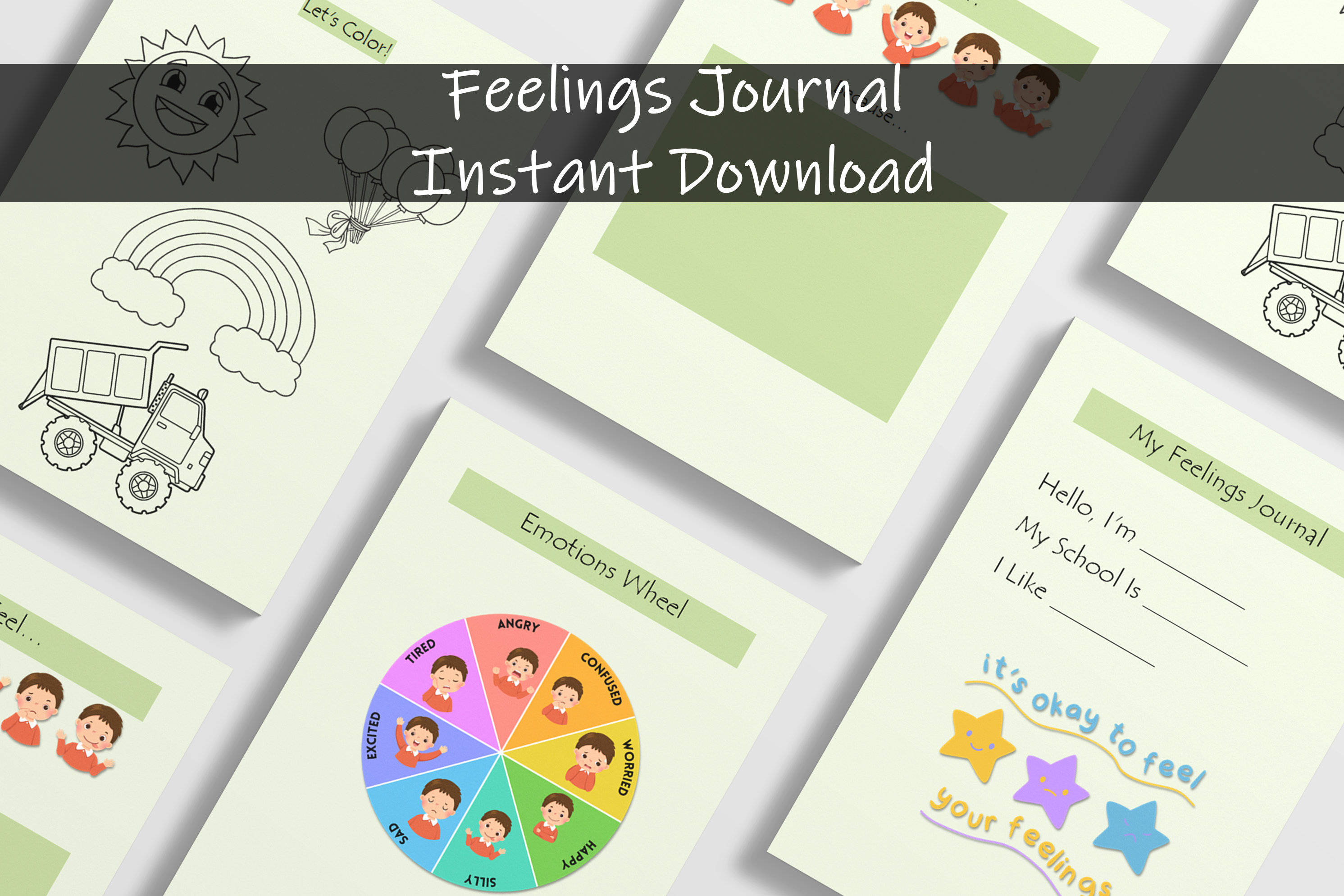 Feelings Journal | Kids Emotion Chart | My Feelings Chart | Journal ...