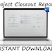 Closeout Report Project Report Template Performance Evaluation Form ...