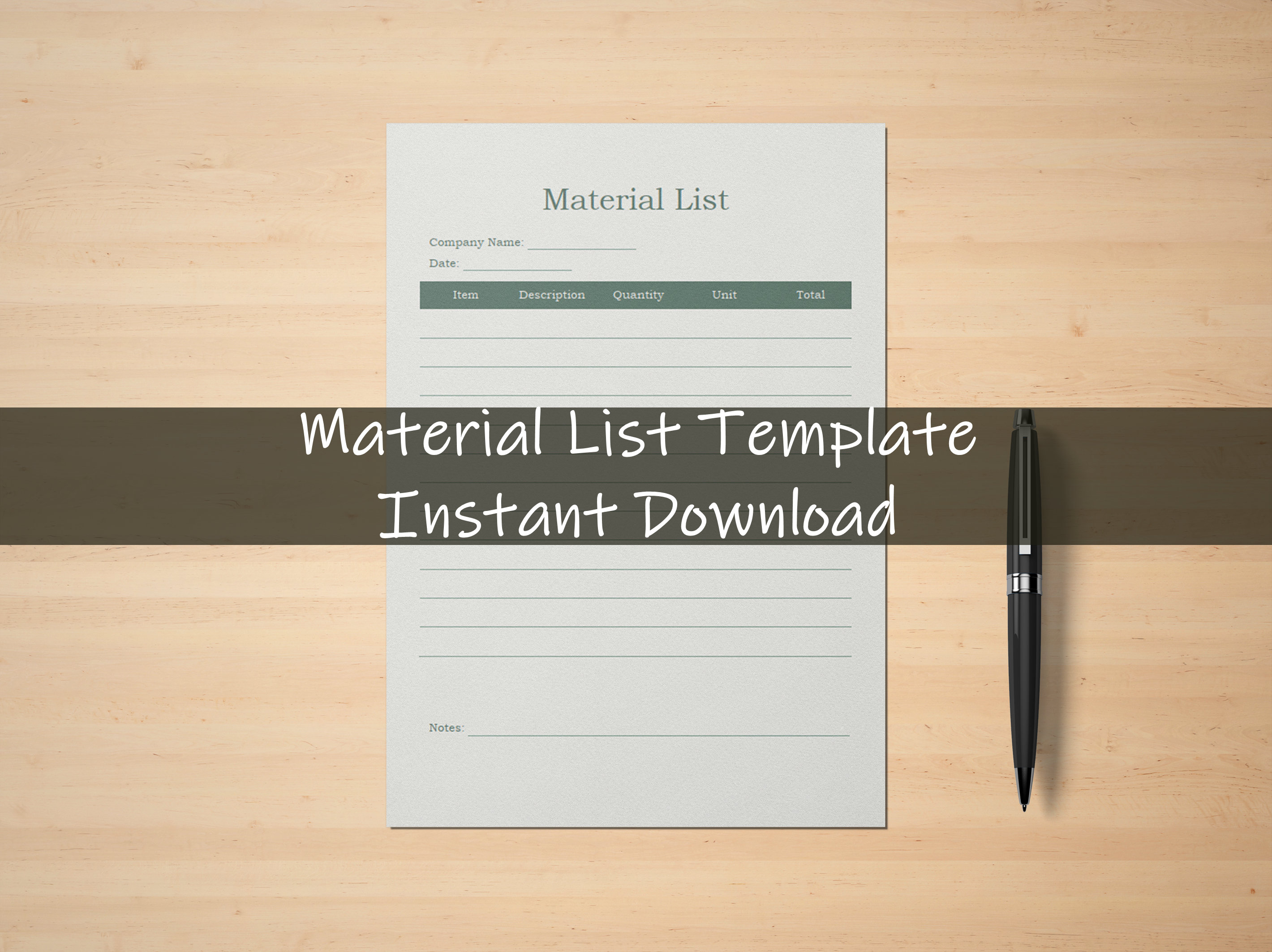 Material List Template | Materials Sheet | Asset Management Spreadsheet ...
