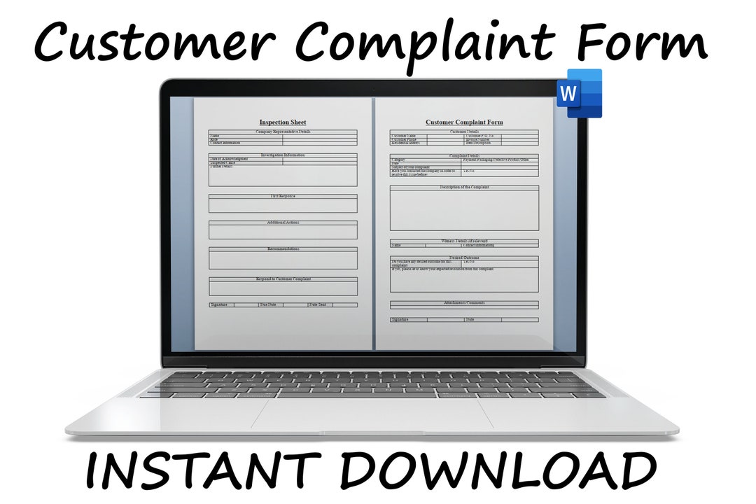 Customer Complaint Form | Sample Complaint Letter | Instant Download ...
