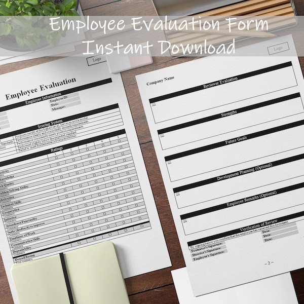 Employee Review Form Editable - Etsy