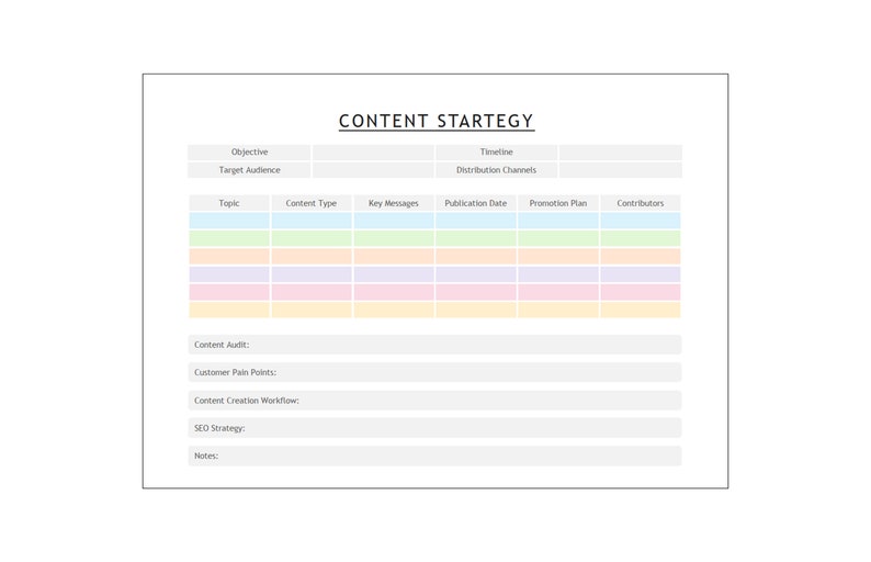 Content Strategy Template Content Marketing Template Social Media ...