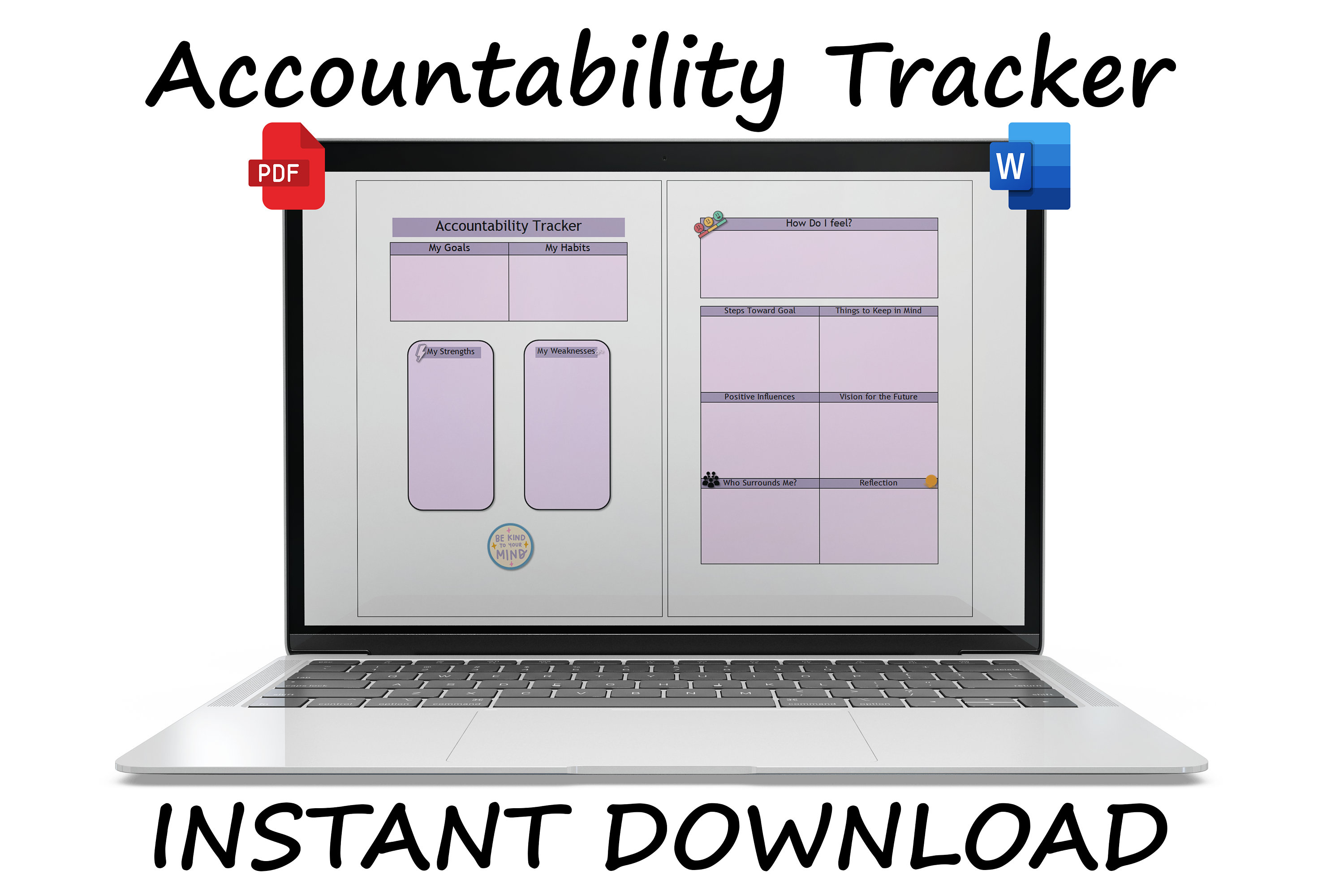 Accountability Tracker Routine Printable Daily Ritual Form Instant ...