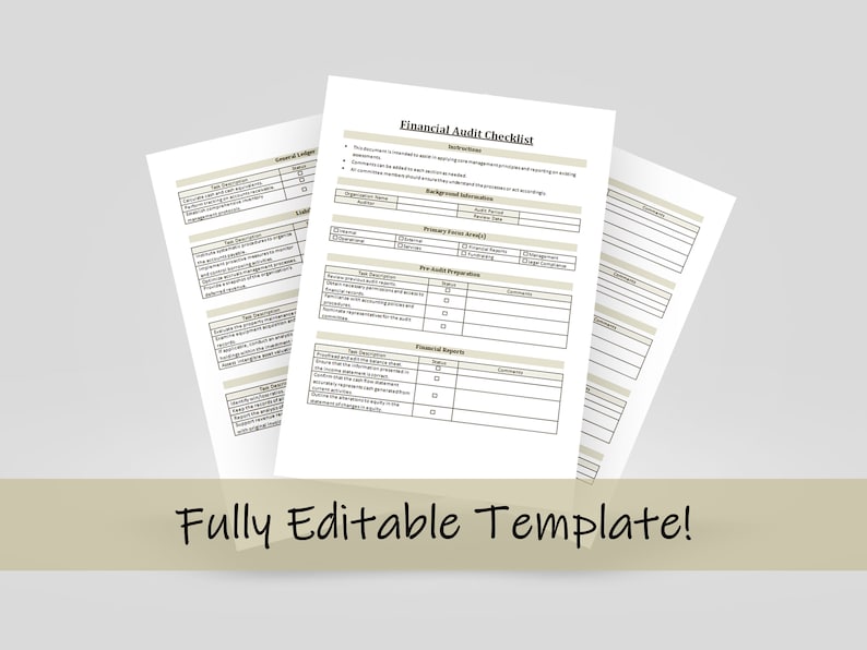 Financial Audit Checklist | Financial Control Framework | Accounting ...