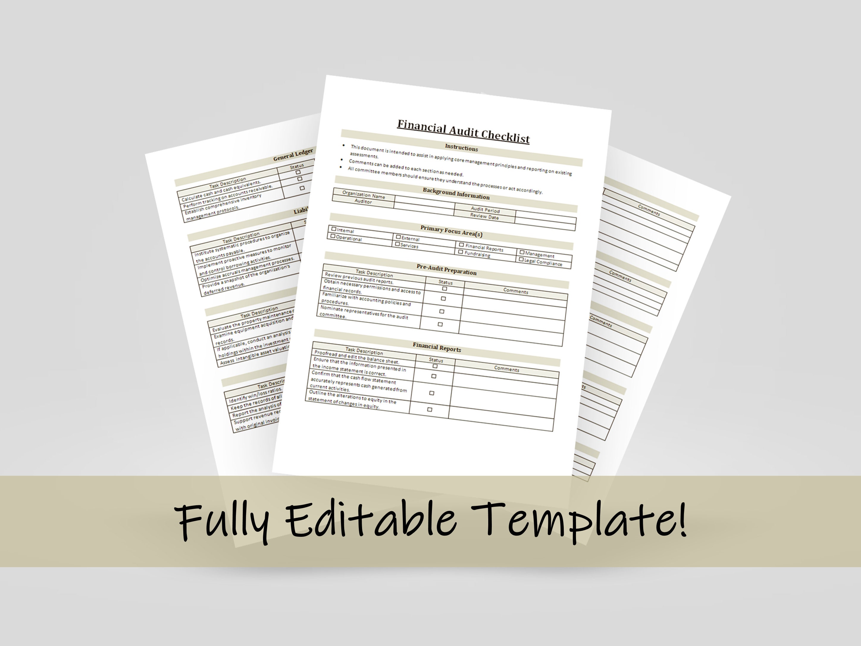 Financial Audit Checklist | Financial Control Framework | Accounting ...