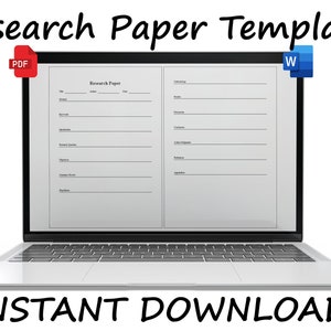 Research Paper Template | Article Template | Project Brief | Instant ...