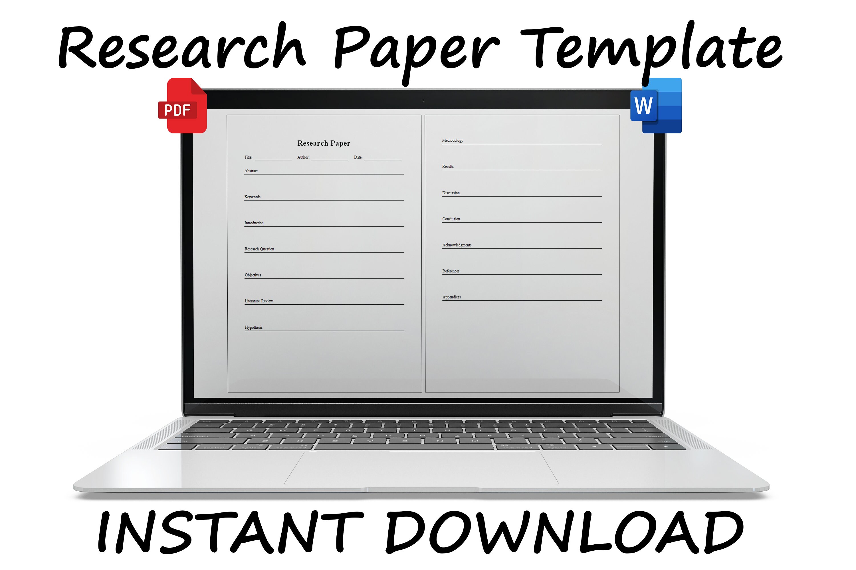 Research Paper Template Article Template Project Brief Instant Download ...