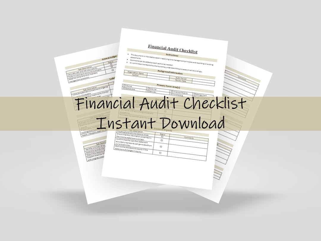 Financial Audit Checklist | Financial Control Framework | Accounting ...
