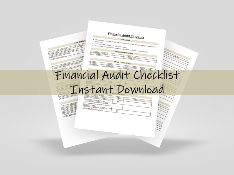 Financial Audit Checklist | Financial Control Framework | Accounting ...