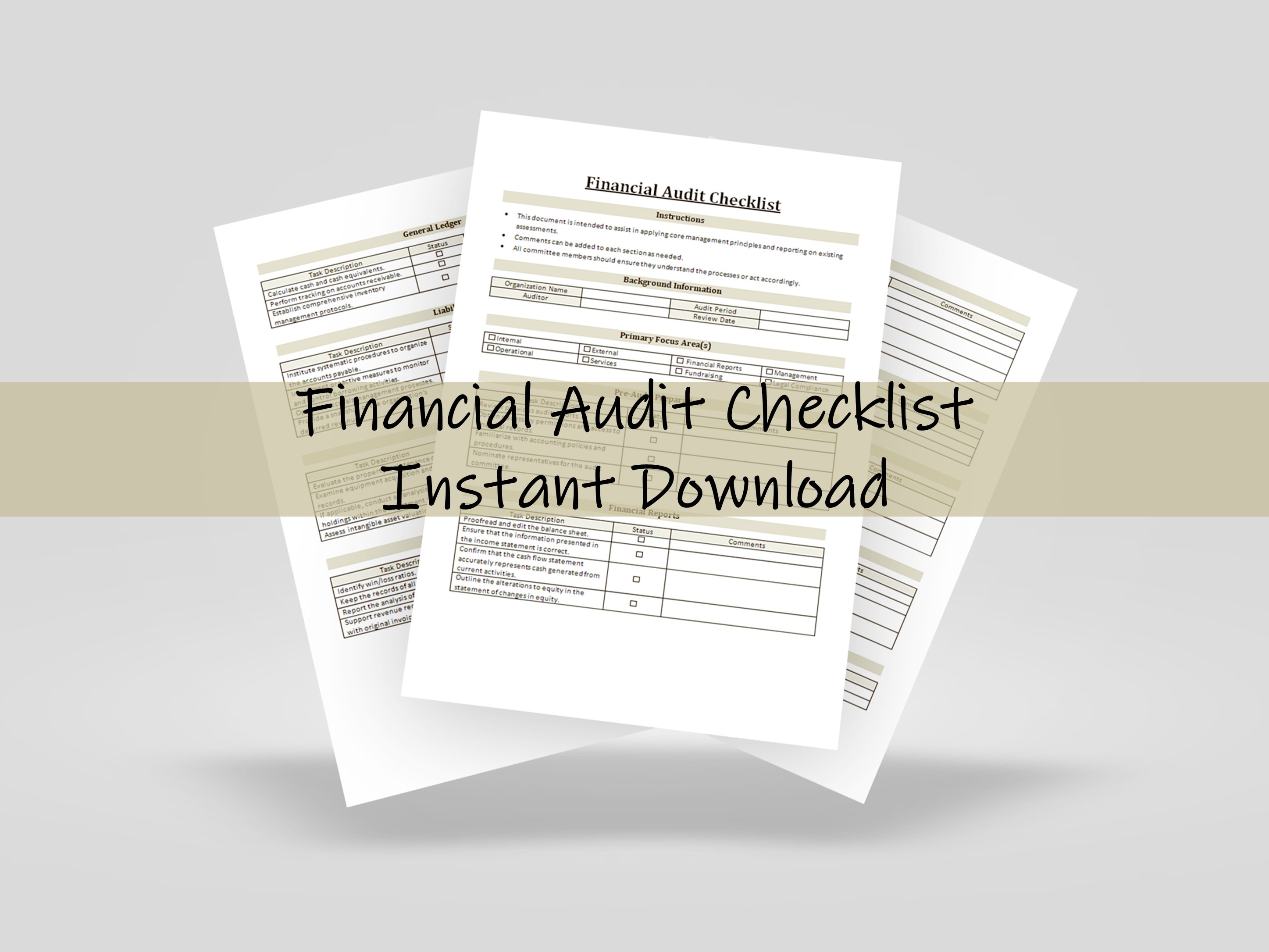 Financial Audit Checklist | Financial Control Framework | Accounting ...