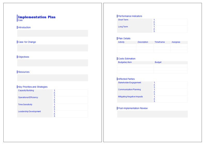 Implementation Plan | Operations Manual Template | Accomplishments ...