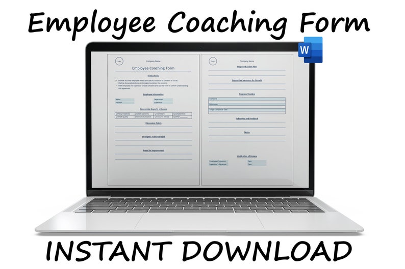 Employee Coaching Form | Performance Improvement Plan | Coaching ...