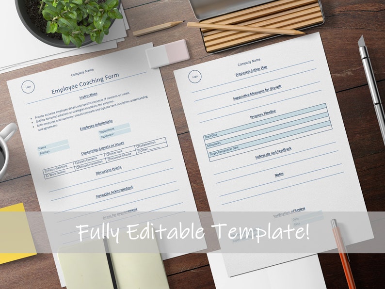 Employee Coaching Form | Performance Improvement Plan | Coaching ...