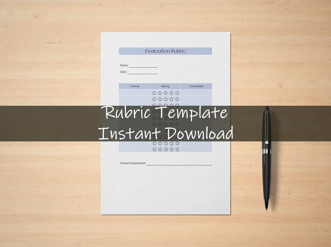 Rubric Template | Skills Assessment Template | Student Progress Tracker ...