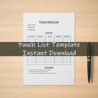 Construction Punch Out List Google Sheets Labor Hours and Tasks Form ...