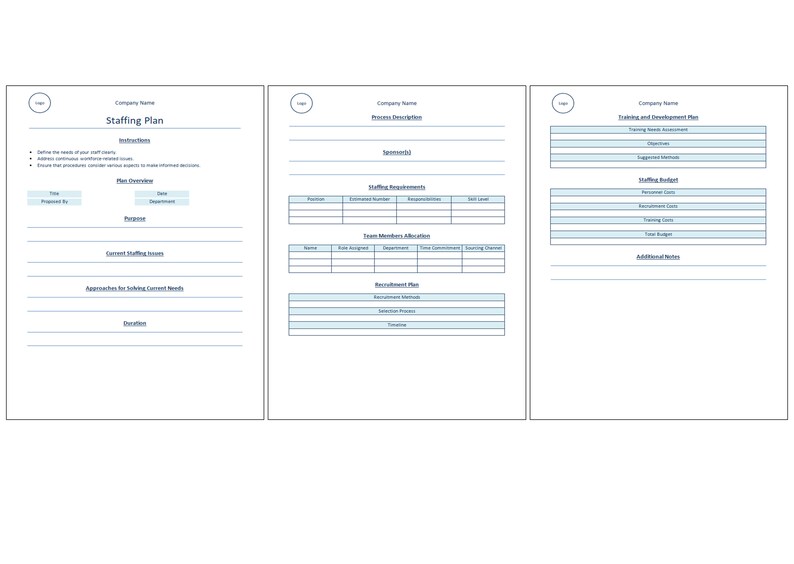 Staffing Plan Template | Recruitment Plan | Project Resource Tracker ...