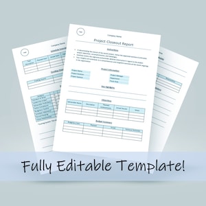 Closeout Report | Project Report Template | Performance Evaluation Form ...