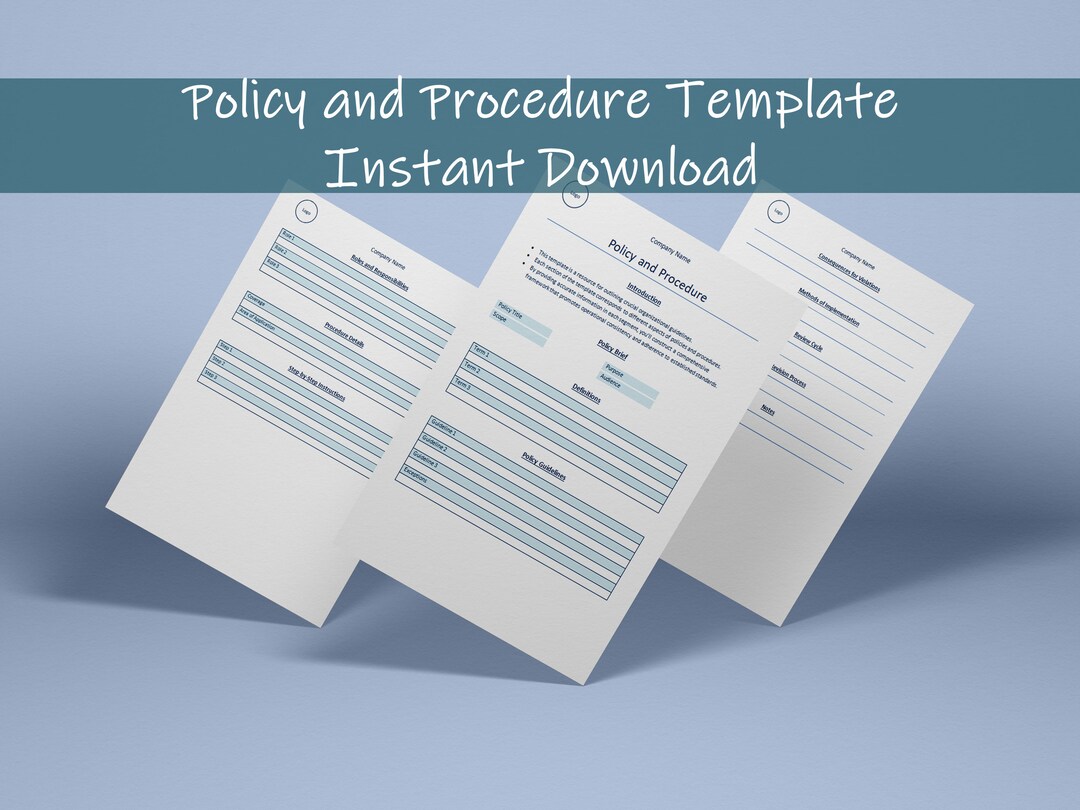 Policy and Procedure Template | Company Policy | Business Policies ...
