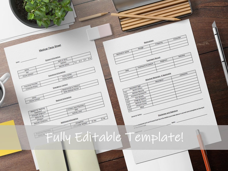 Medical Face Sheet | Patient Face Sheet | Health Protocol Template ...