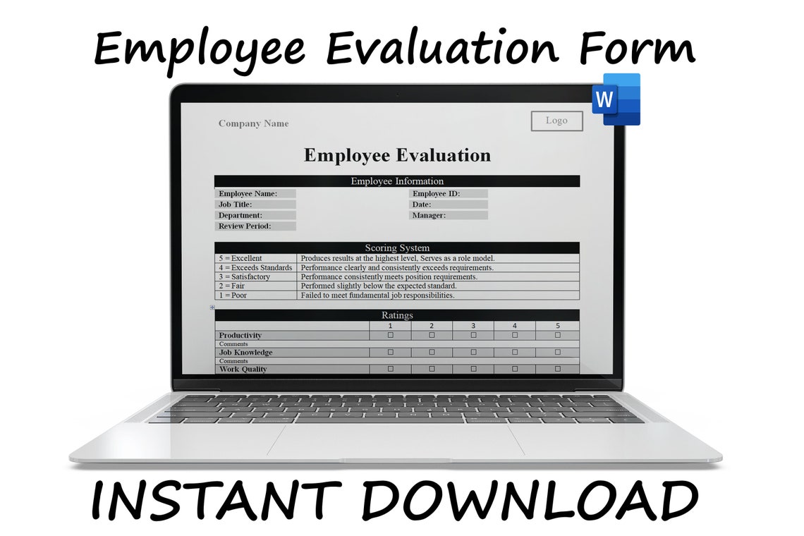 Employee Evaluation Form | Employee Performance Review | Ranking Tool ...