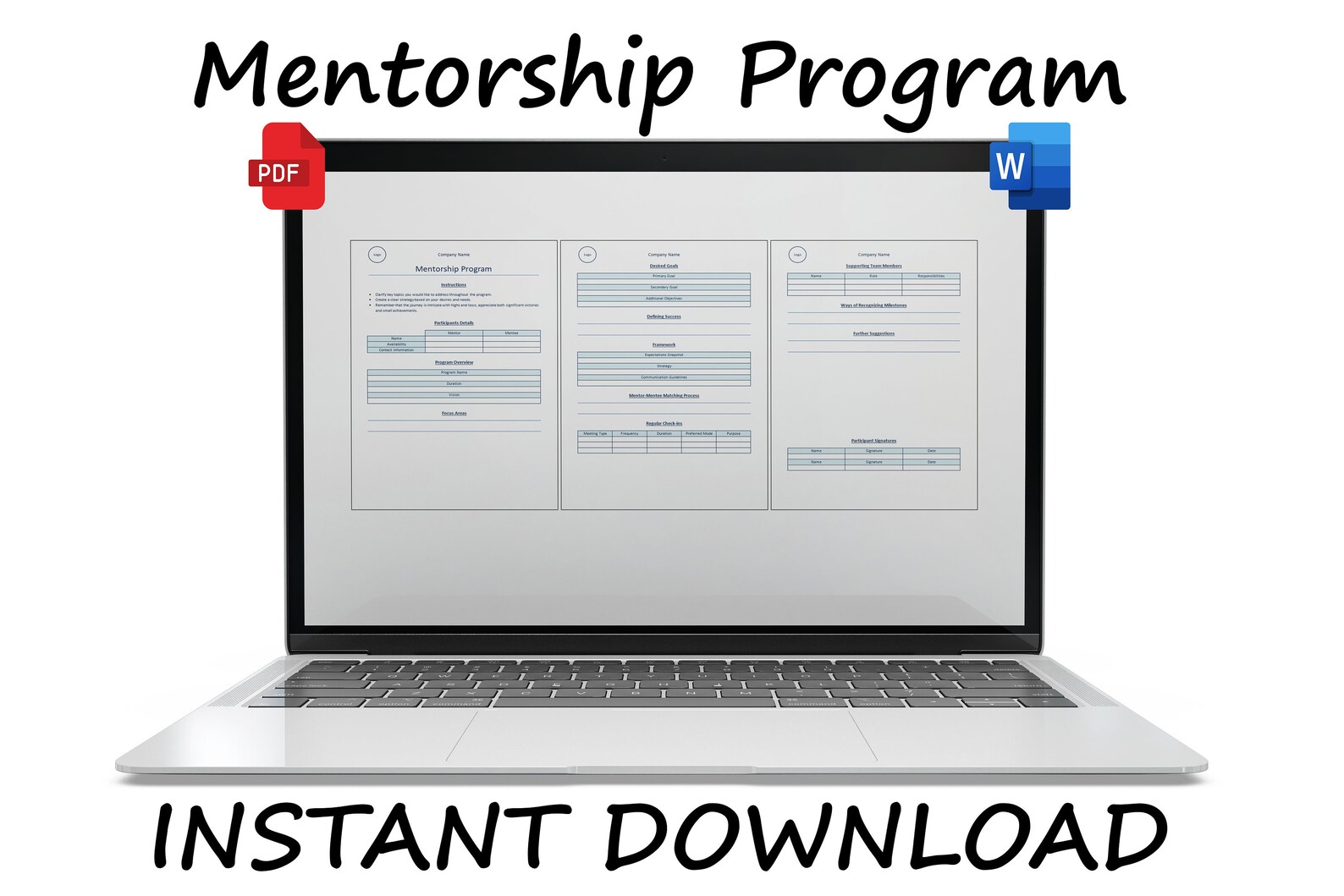 Mentorship Program Template | Employee Growth Plan | Mentoring Program Sheets | Instant Download ...
